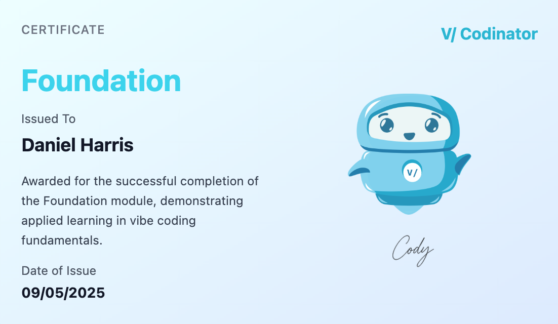 V Codinator | Duolingo for Vibe Coding