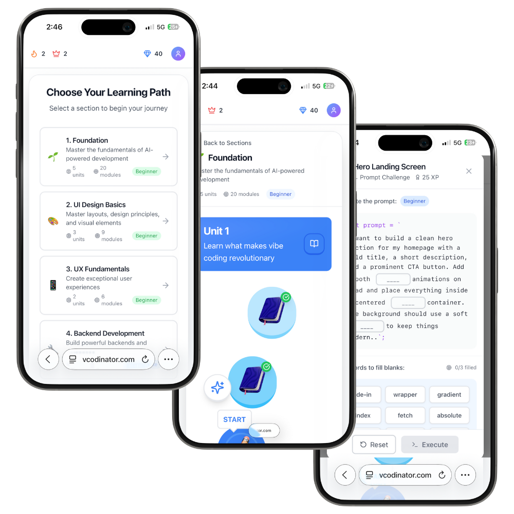 V Codinator | Duolingo for Vibe Coding